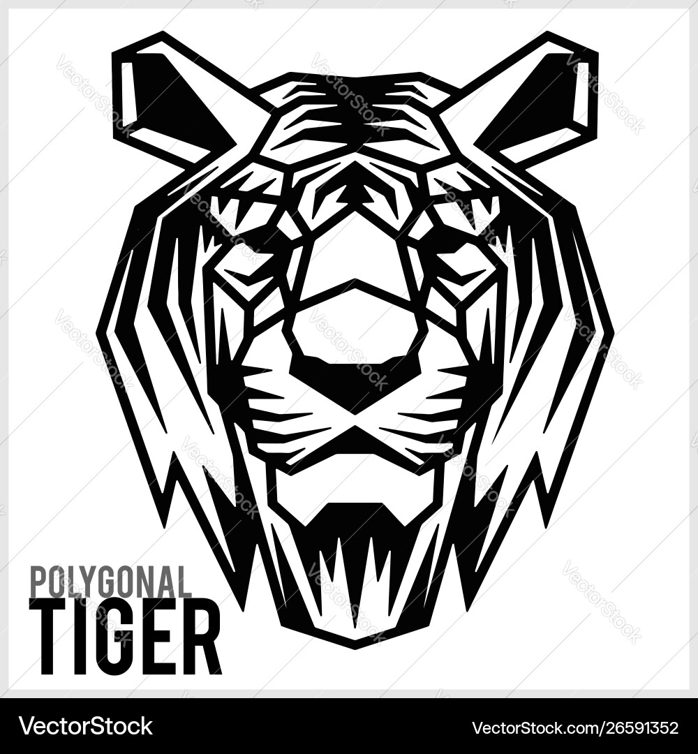 Tiger head in polygonal style polygonal animals Vector Image