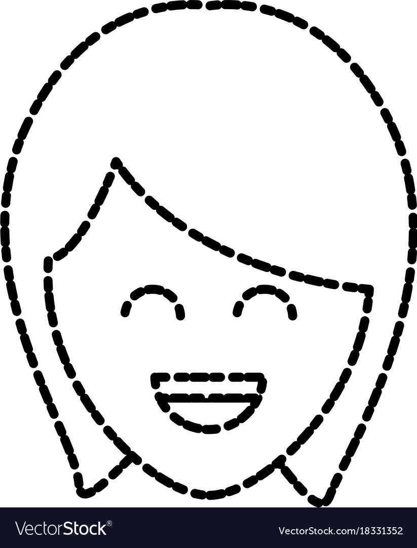 Woman smiling cartoon Royalty Free Vector Image