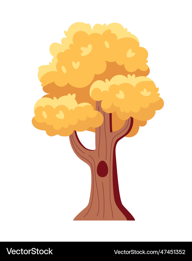 Yellow tree Royalty Free Vector Image - VectorStock