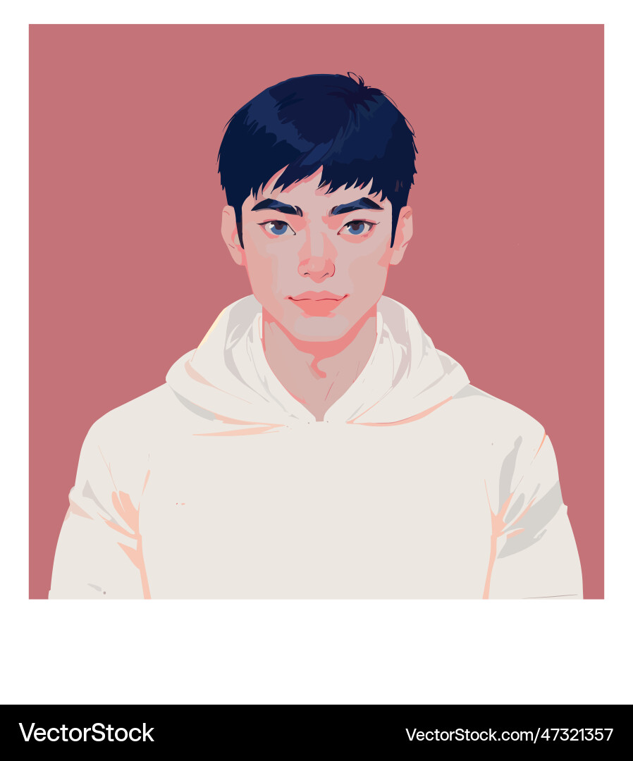Face of an asian guy Royalty Free Vector Image