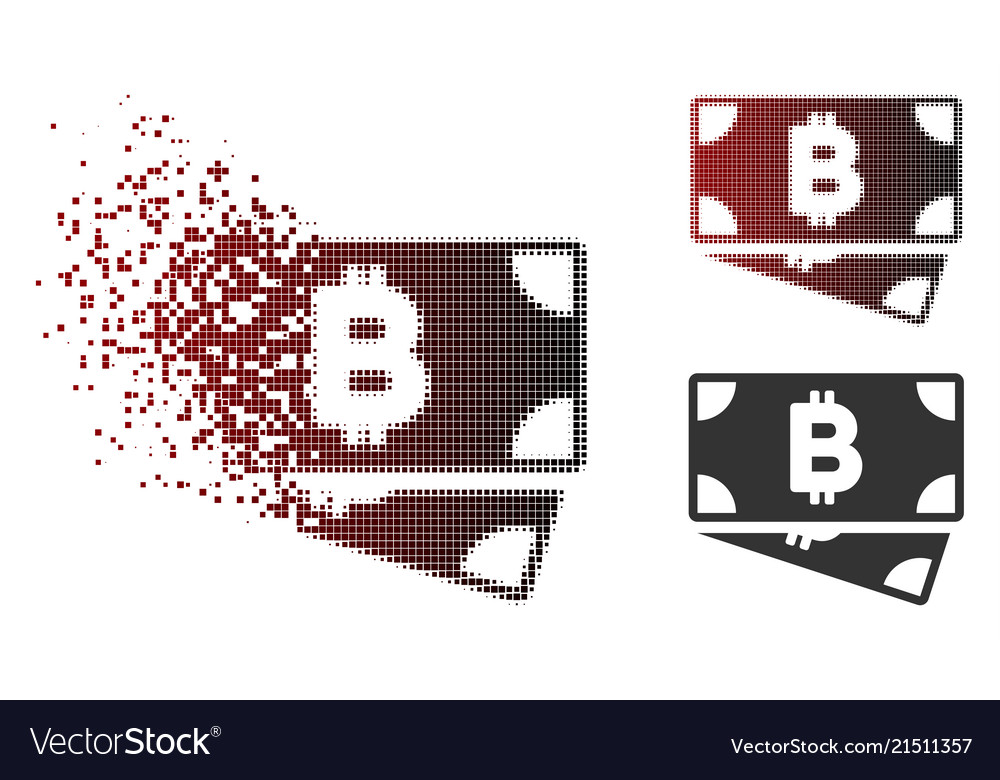 Moving pixel halftone bitcoin cash banknotes icon Vector Image Moving pixel halftone bitcoin cash banknotes icon Vector Image