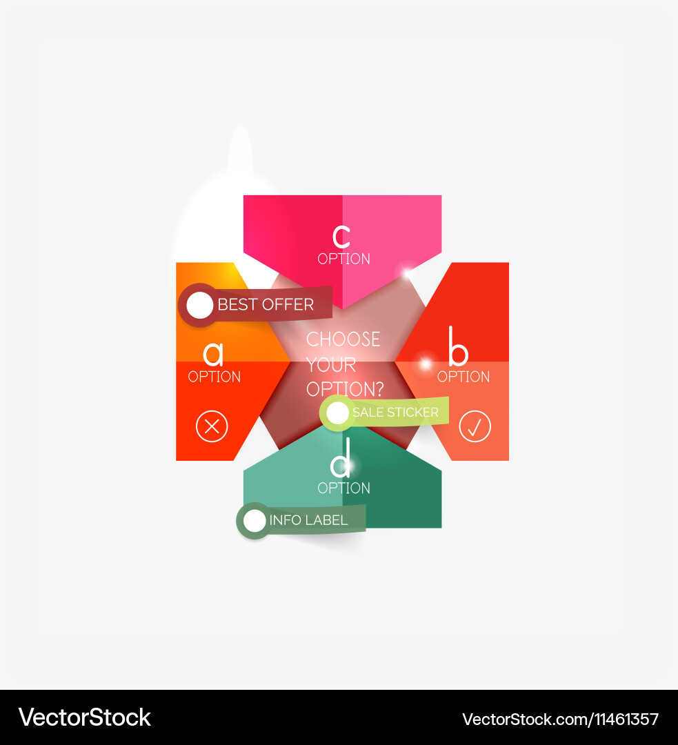 Paper infographic banners and stickers Royalty Free Vector