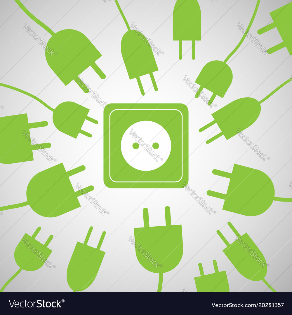 Power cables with socket Royalty Free Vector Image