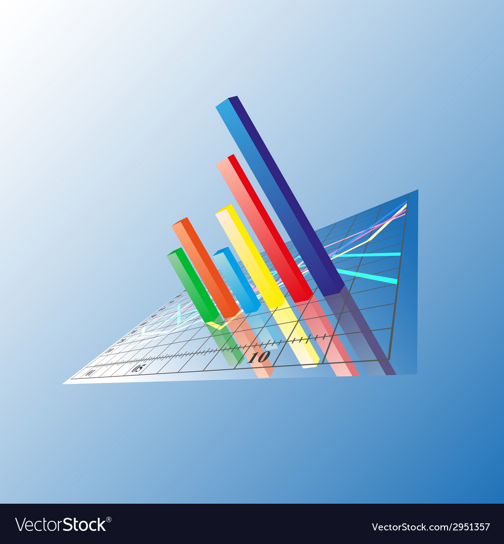 Progressive bar chart abstract Royalty Free Vector Image