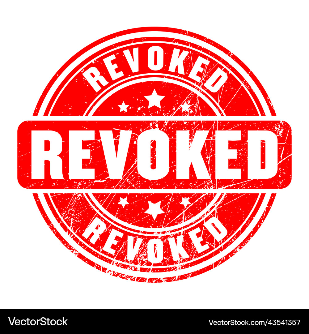 Revoked grunge rubber stamp isolated on white Vector Image