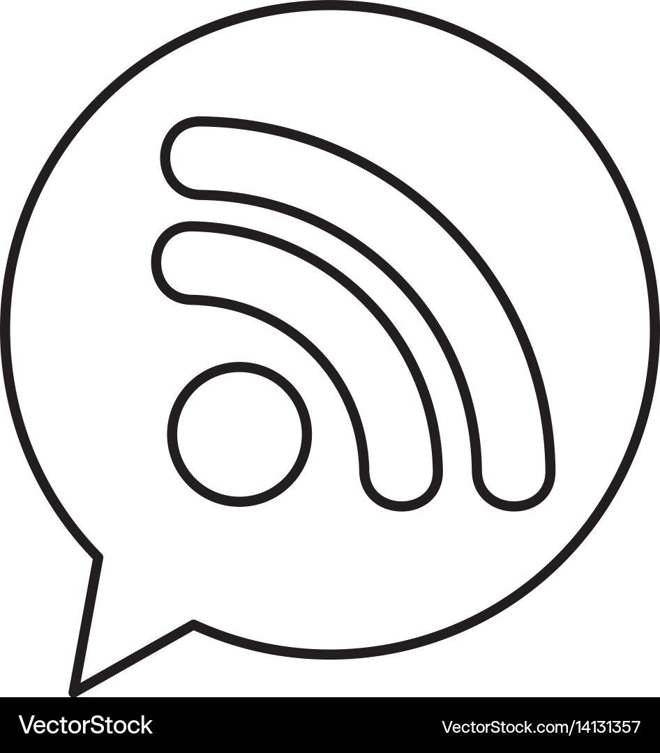 Speech bubble with wifi signal connection icon Vector Image