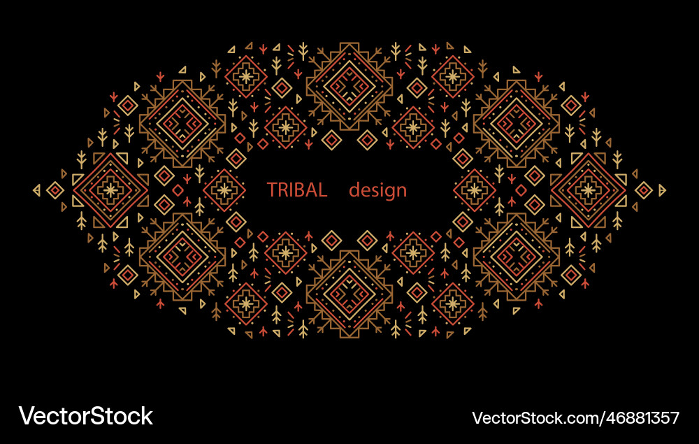 Trendy abstract aztec tribal frame cover template Vector Image