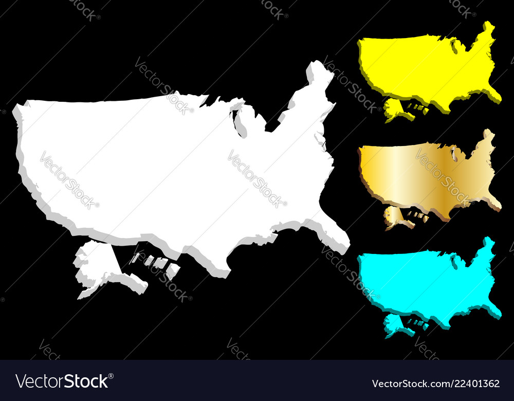 3d map usa Royalty Free Vector Image - VectorStock