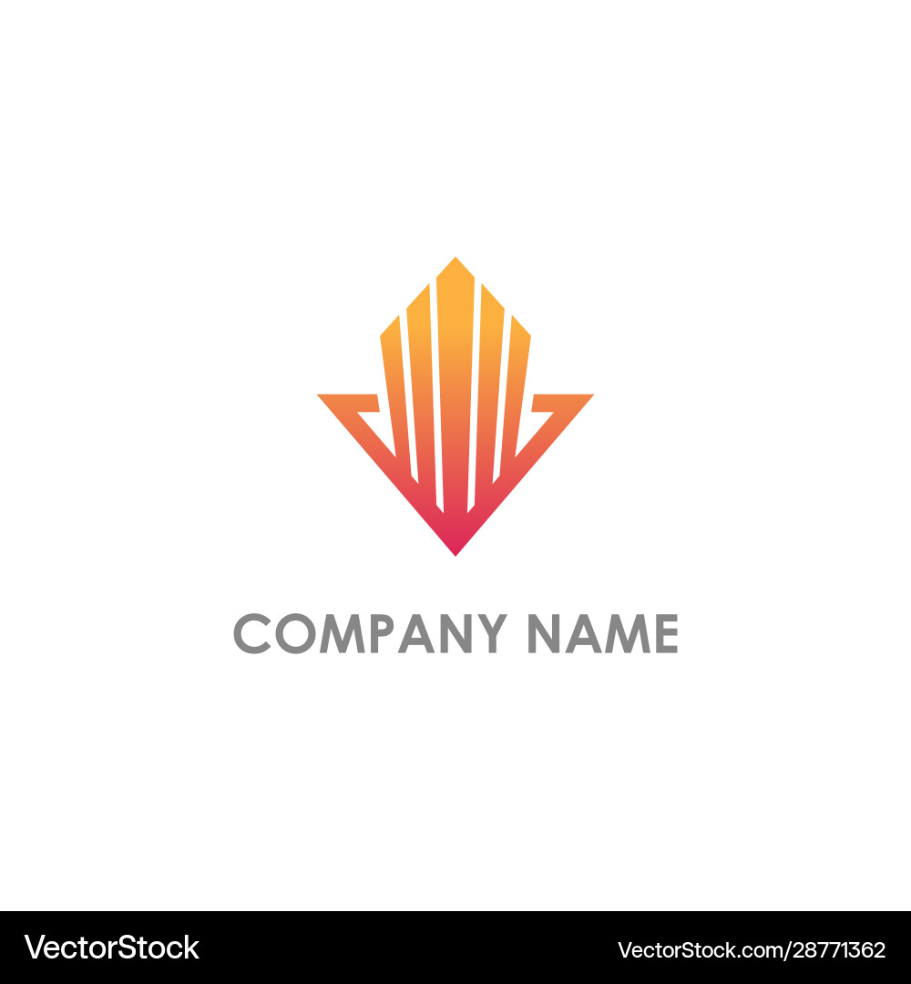 Arrow building abstract company logo Royalty Free Vector