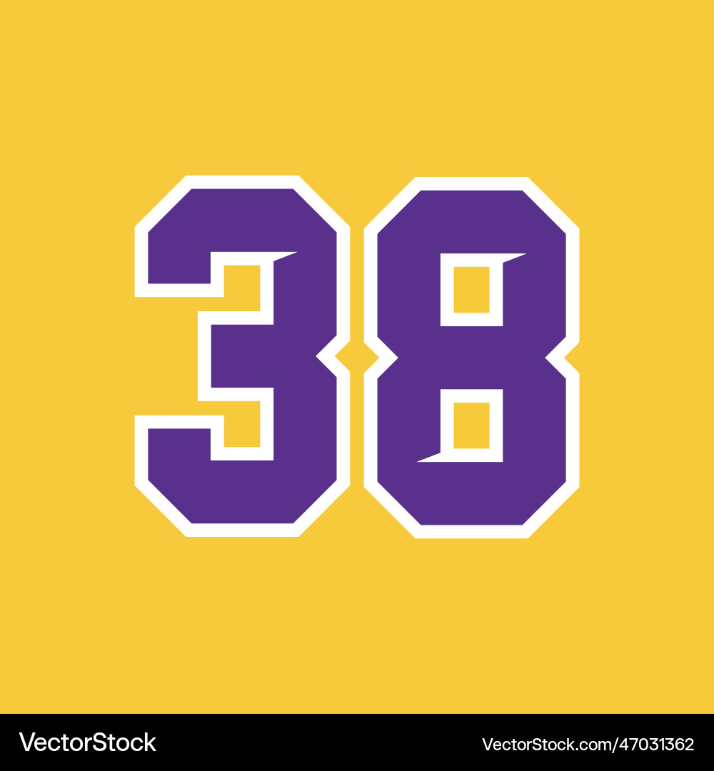 Basketball sport number template 38 Royalty Free Vector