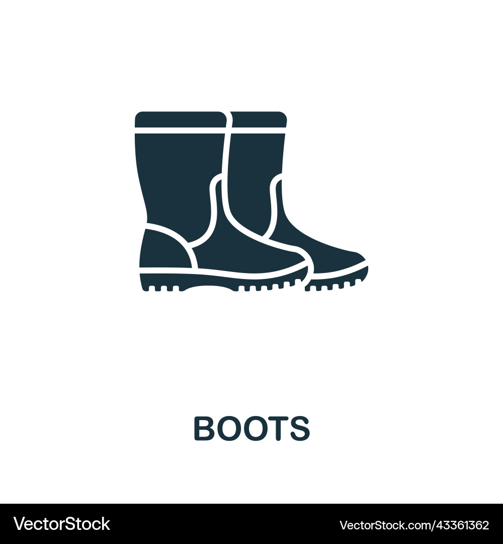 Boots icon monochrome simple line outdoor Vector Image