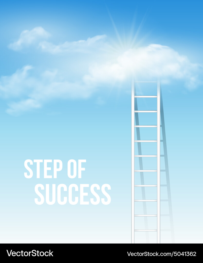 Cloud stair way to success in blue sky Royalty Free Vector