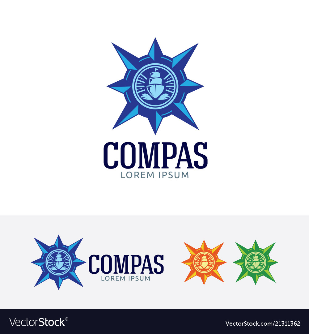 Compass logo design Royalty Free Vector Image - VectorStock
