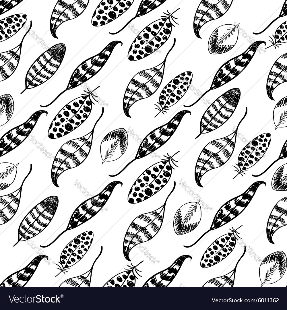 Doodle hand drawn seamless pattern Royalty Free Vector Image