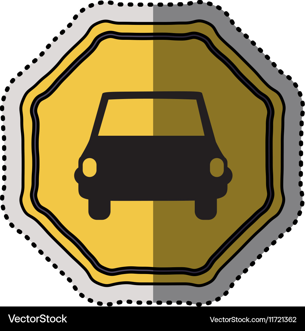 Isolated yellow road sign design Royalty Free Vector Image