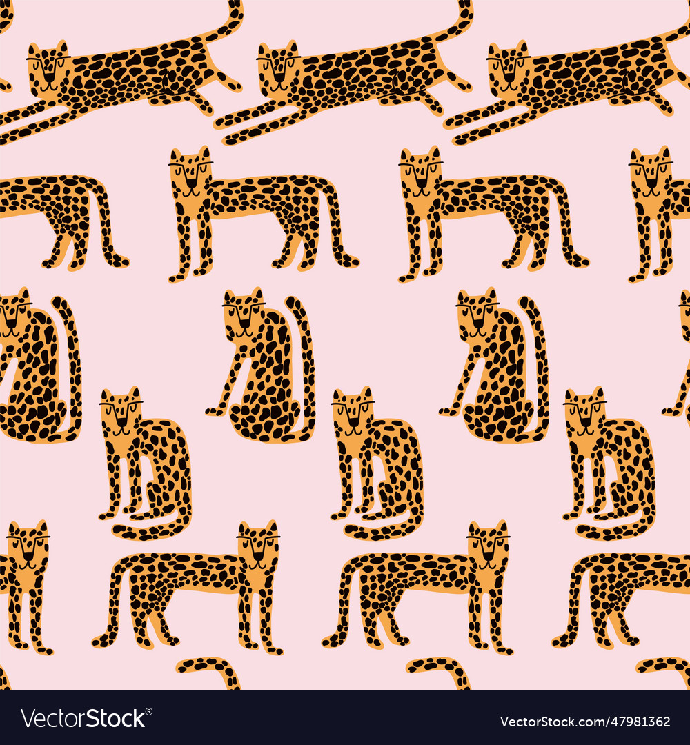 Leopard seamless pattern wild animal leopard Vector Image