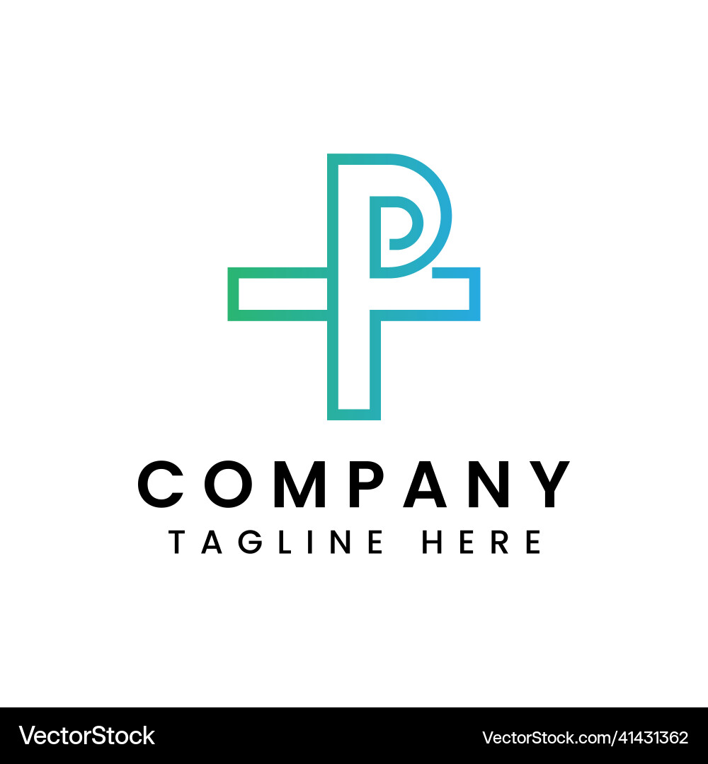 Letter p health logo design Royalty Free Vector Image