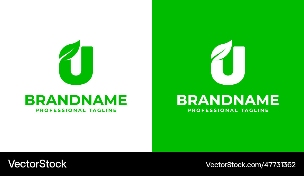 Letter u leaf logo suitable for business related Vector Image