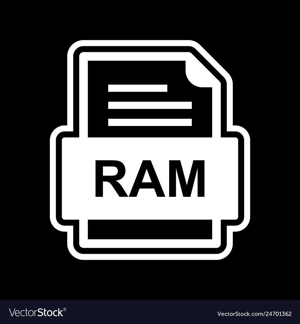 Ram file document icon Royalty Free Vector Image