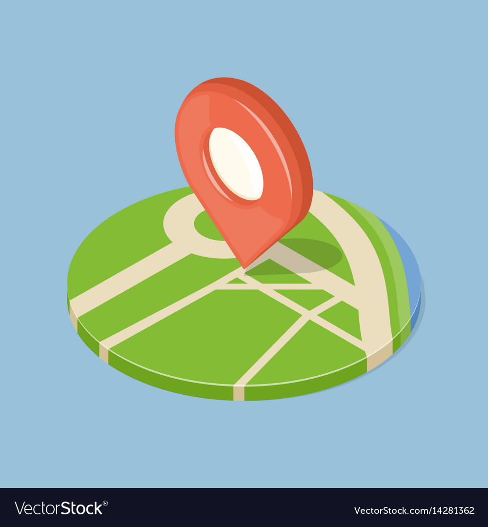 Red pointer on map gps navigation concept icon Vector Image