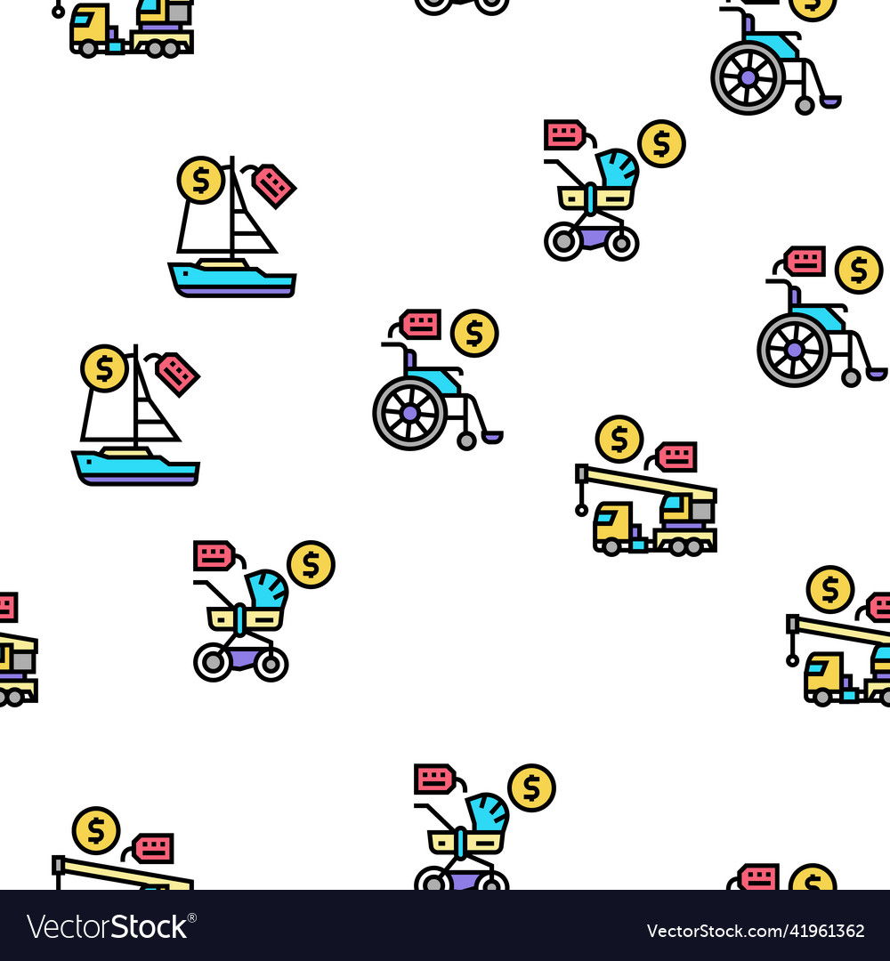 Rental service business seamless pattern Vector Image Rental service business seamless pattern Vector Image