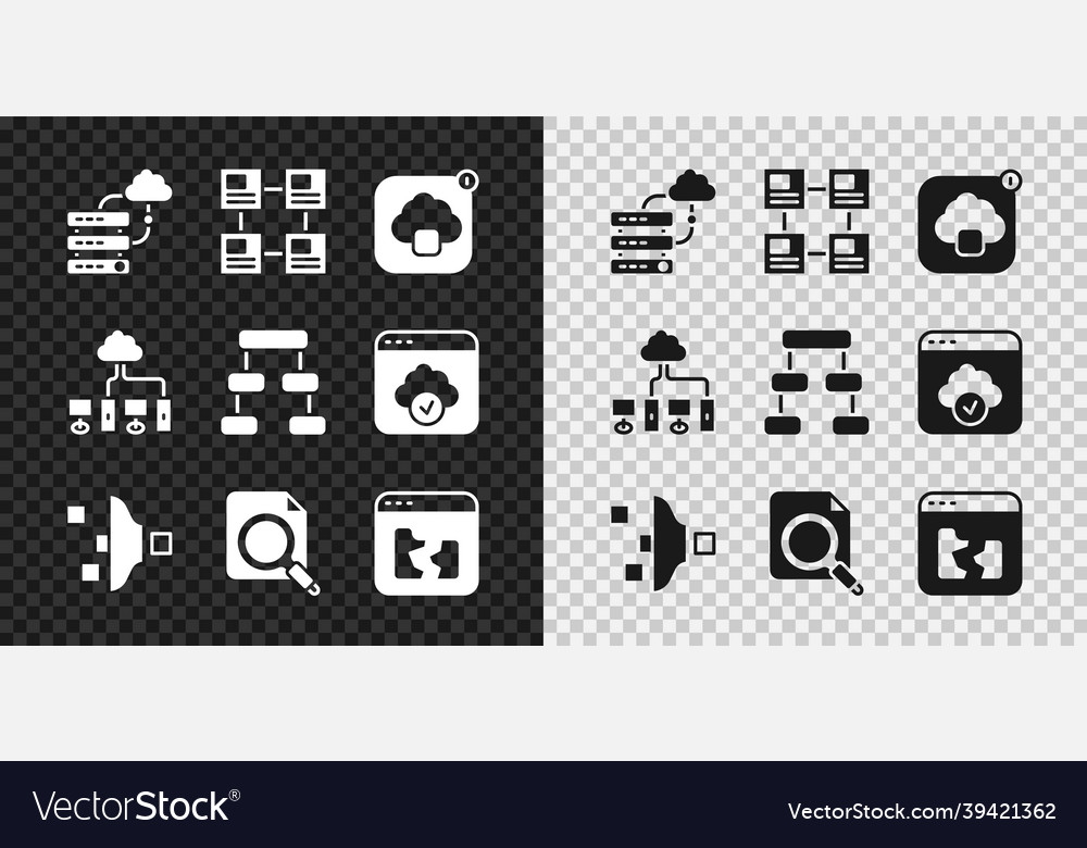 Set network cloud connection hierarchy organogram Vector Image Set network cloud connection hierarchy organogram Vector Image