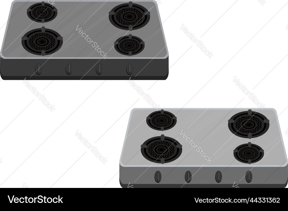 Stove in the kitchen on a white background Vector Image