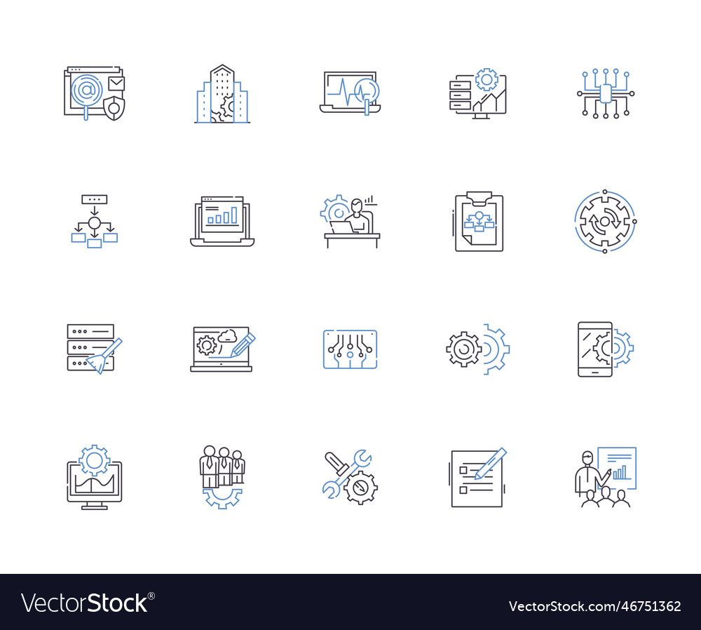 Structure icons outline collection Royalty Free Vector Image