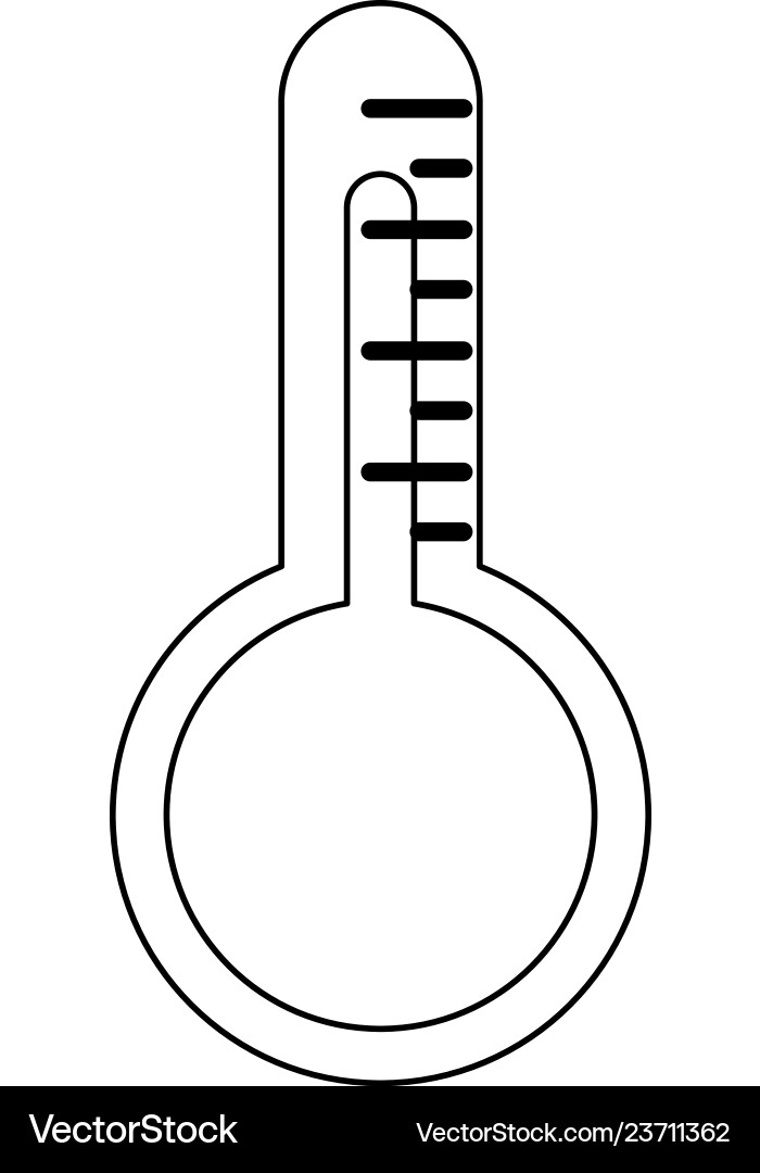 Thermometer symbol isolated in black and white Vector Image