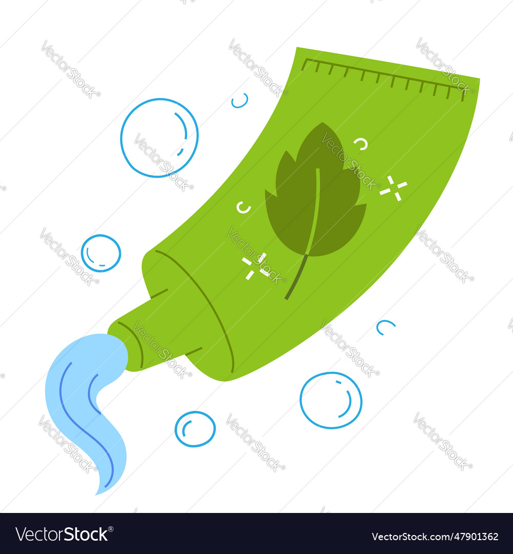 Toothpaste colored flat Royalty Free Vector Image