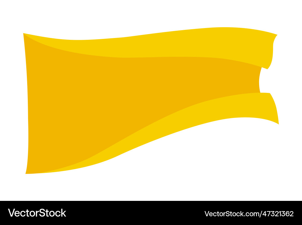 Waving flag yellow template on white Royalty Free Vector