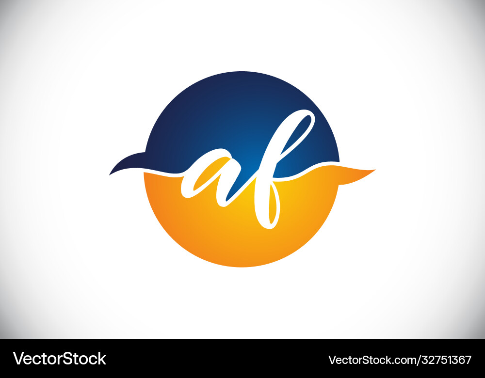 A f letter sign symbol initial logo Royalty Free Vector