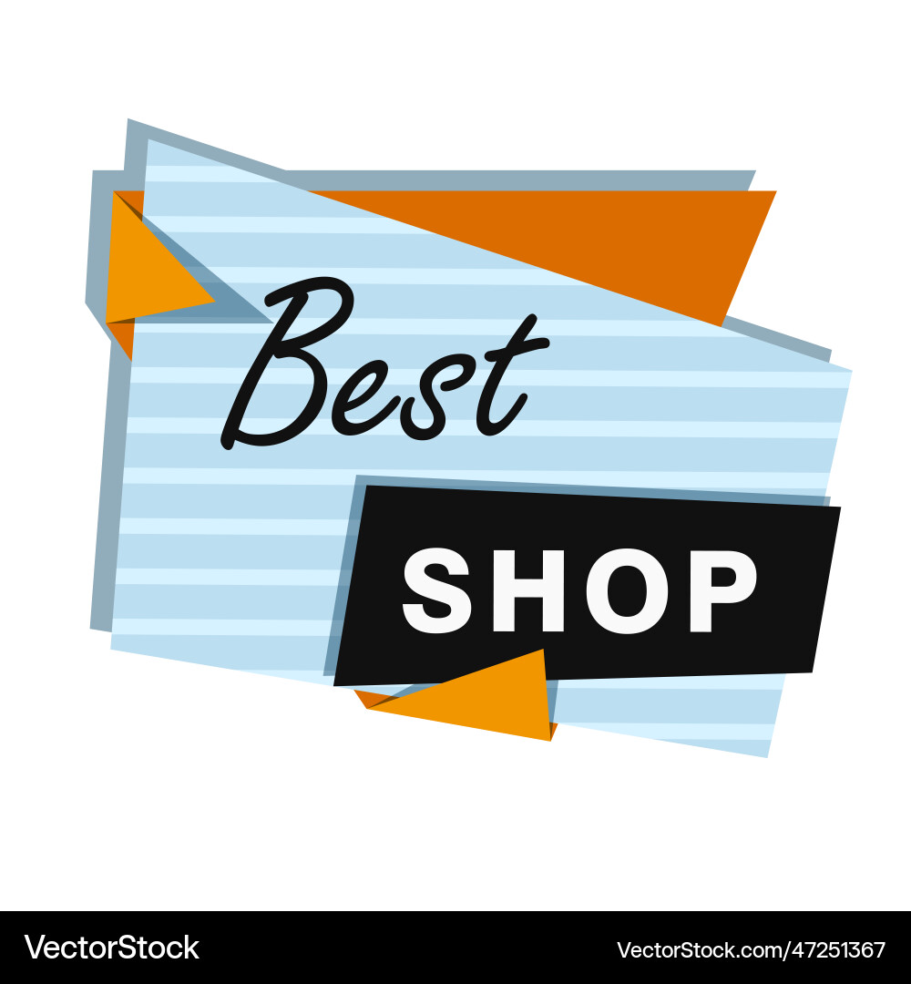 Best shop bright sign on white background Vector Image