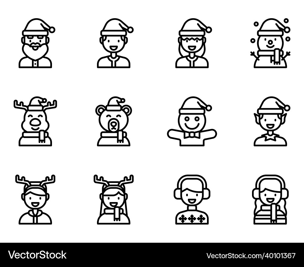 Christmas and winter avatar icon symbol Royalty Free Vector