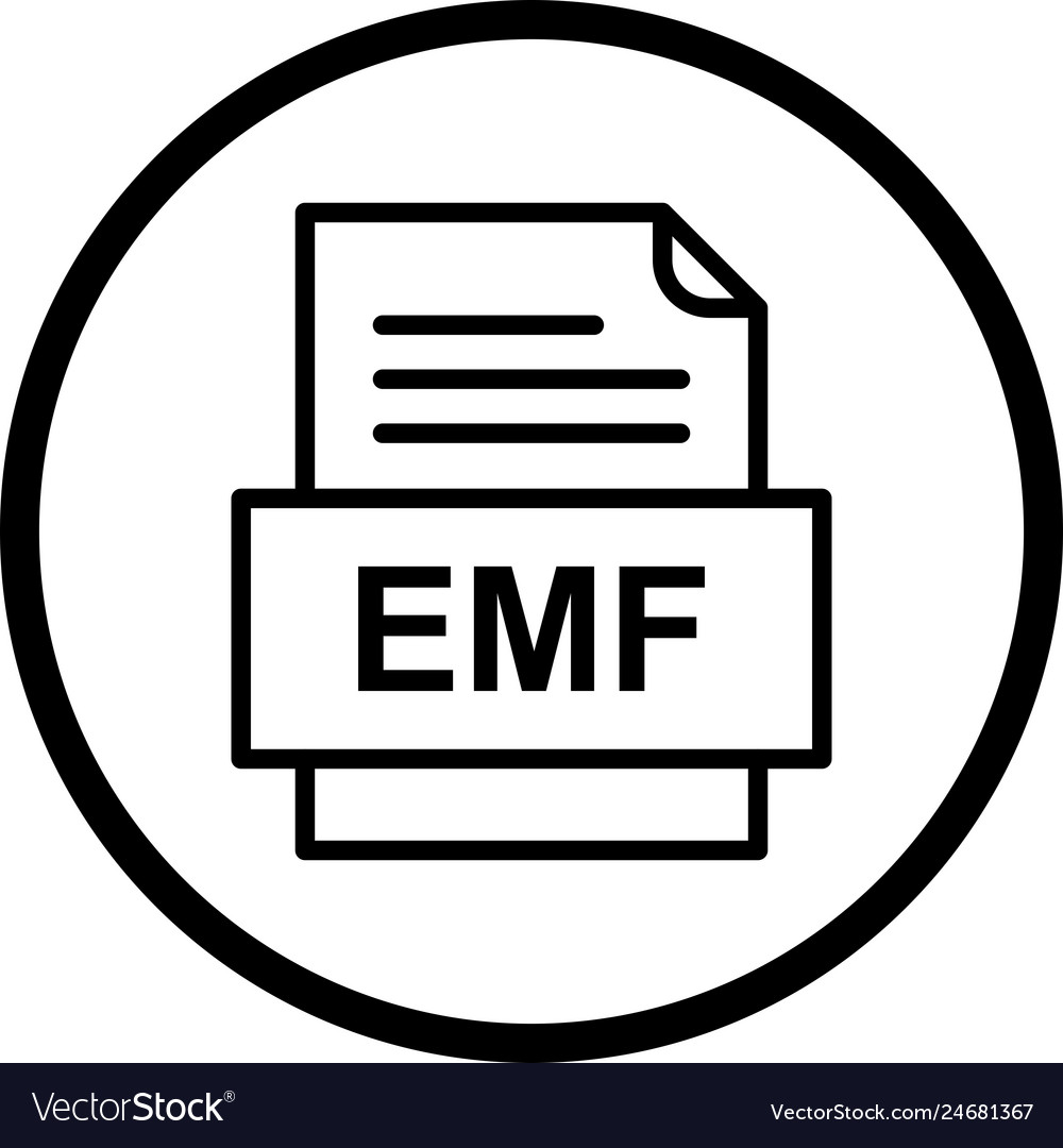 Emf file document icon Royalty Free Vector Image