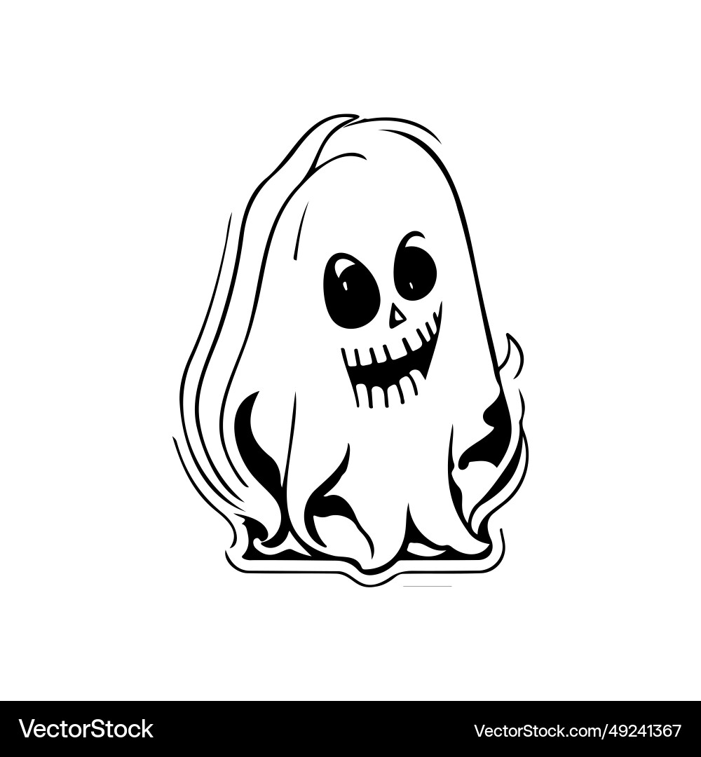 Ghost icon hand draw black colour april fools day Vector Image