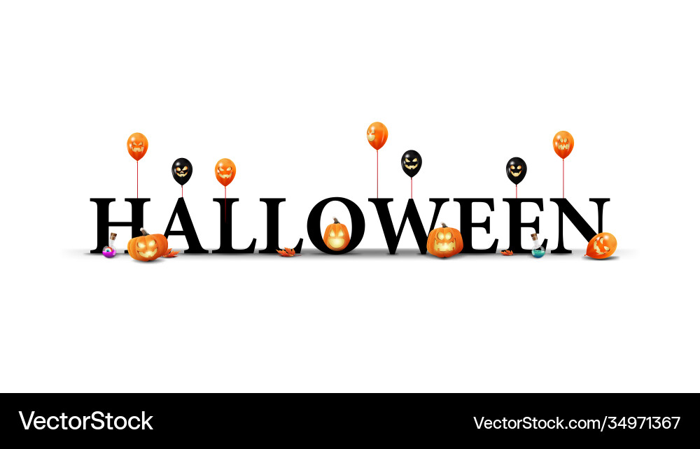 Halloween logo sign symbol 3d title Royalty Free Vector