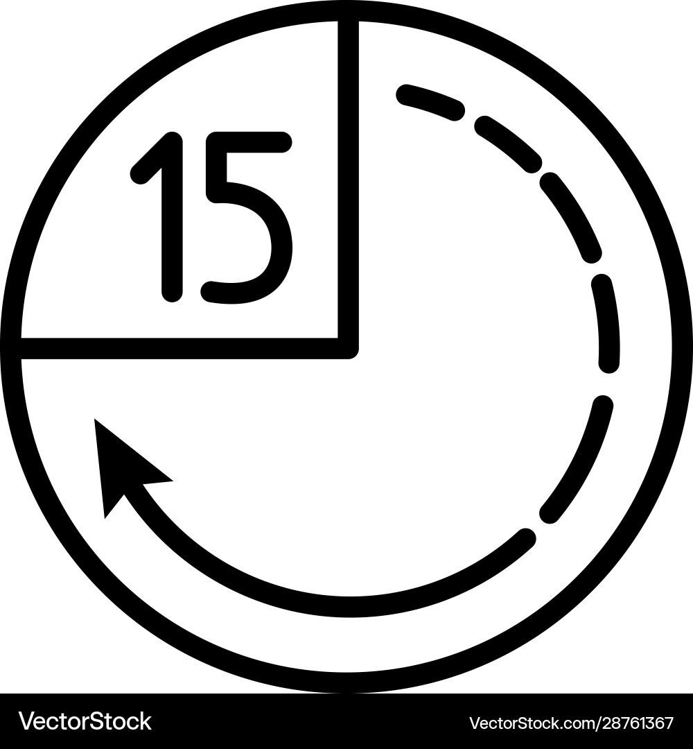 Isolated clock instrument and 15 minutes Vector Image