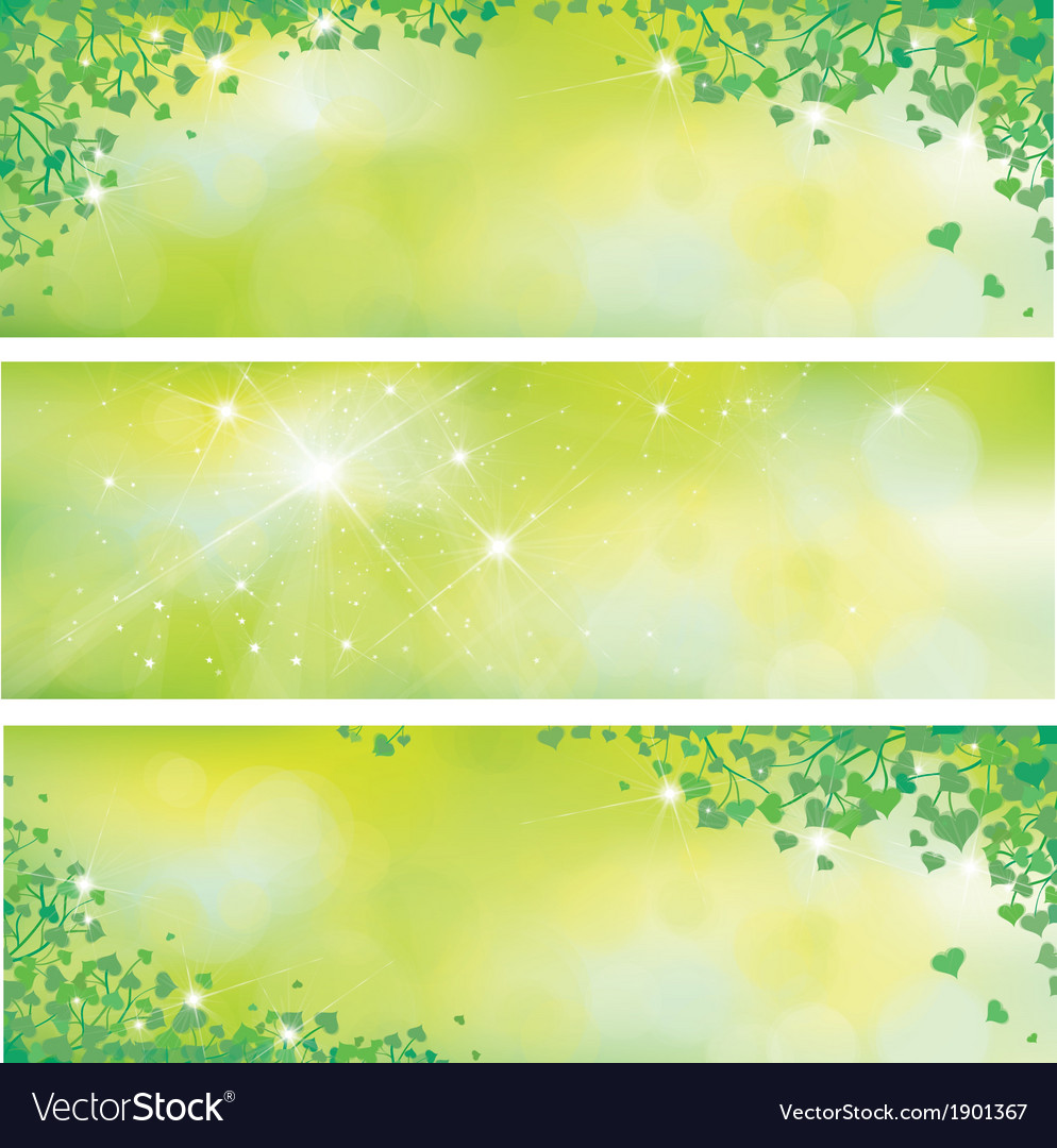 Leaves spring banners Royalty Free Vector Image