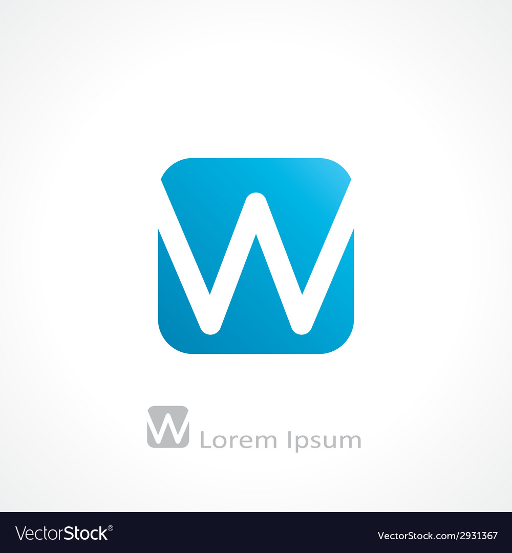 Letter w Royalty Free Vector Image - VectorStock