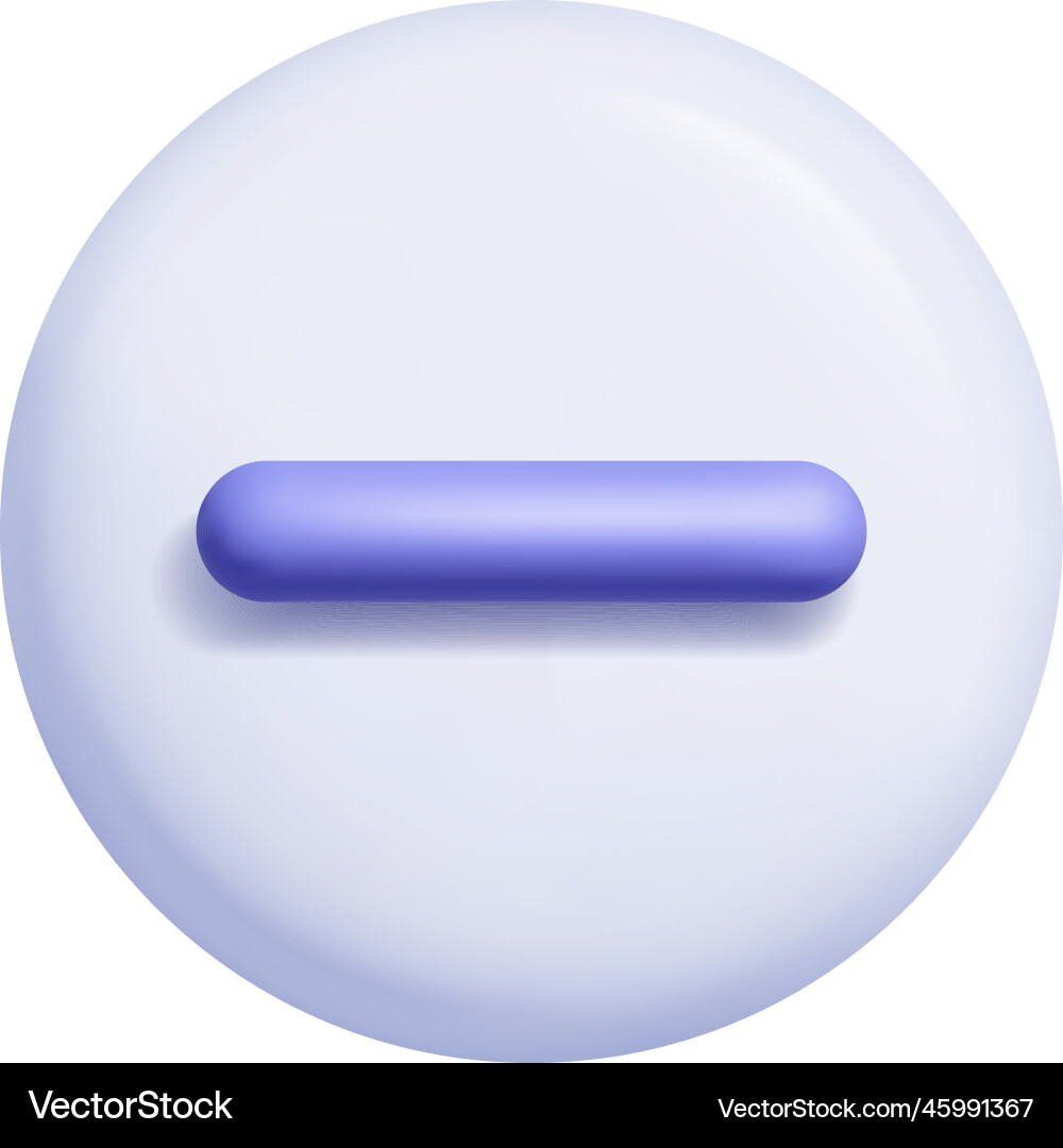 Math 3d icon delete lilac arithmetic minus sign Vector Image