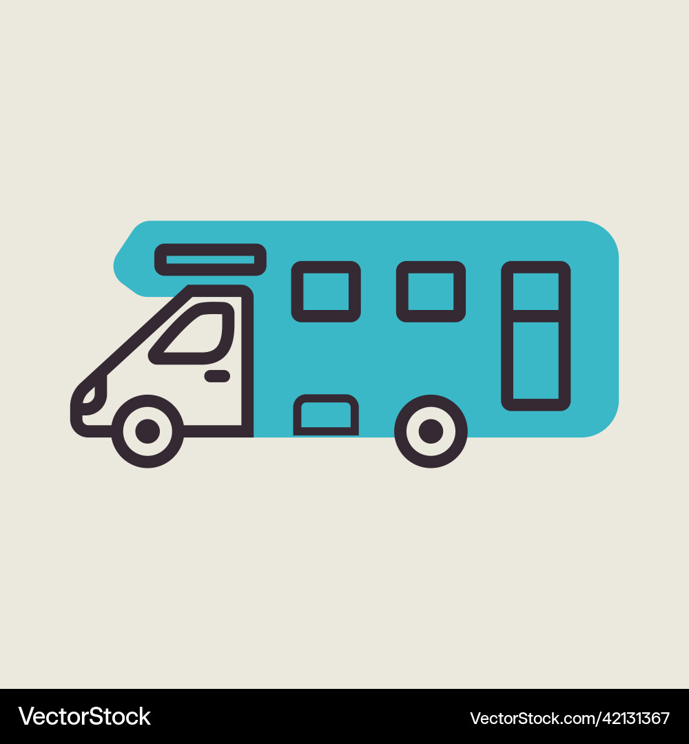 Mobile home motor caravan trailer vehicle Vector Image