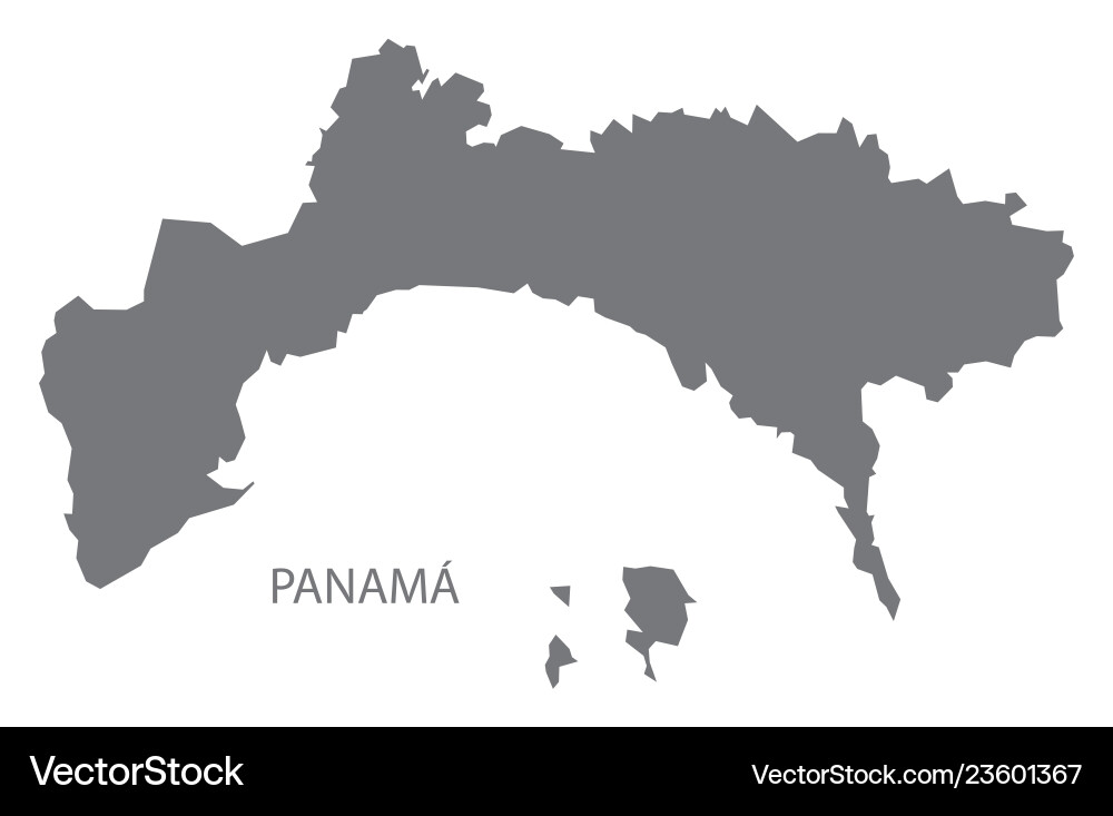 Panama state map grey Royalty Free Vector Image