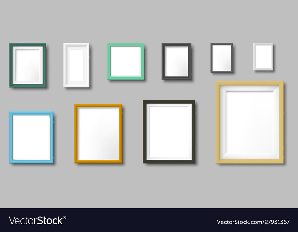 Realistic photo frame square and rectangular Vector Image