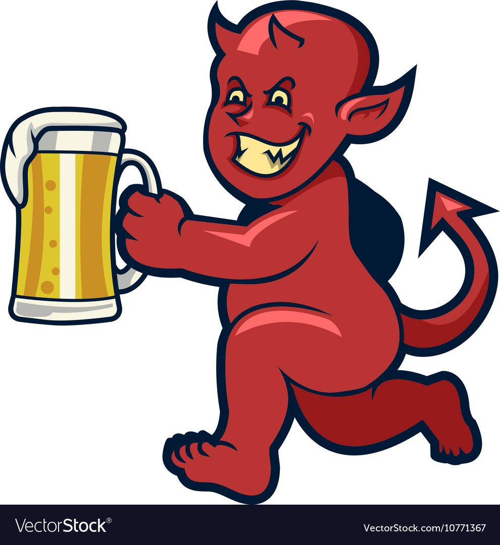 Red devil beer Royalty Free Vector Image - VectorStock