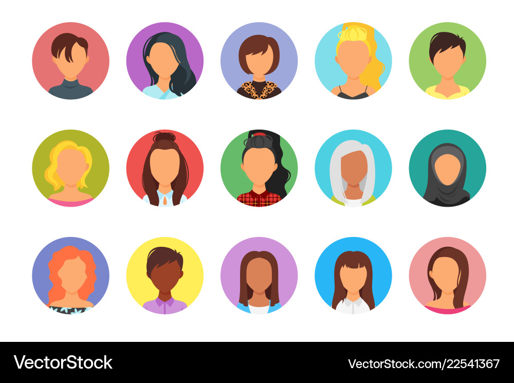 Set of people avatar Royalty Free Vector Image
