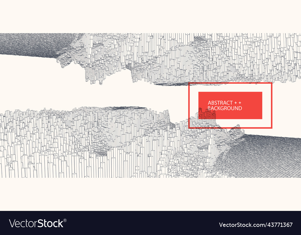 Square Pattern Wireframe Landscape Background Vector Image