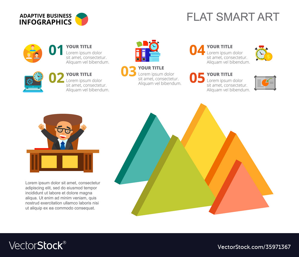 Successful time management slide template Vector Image