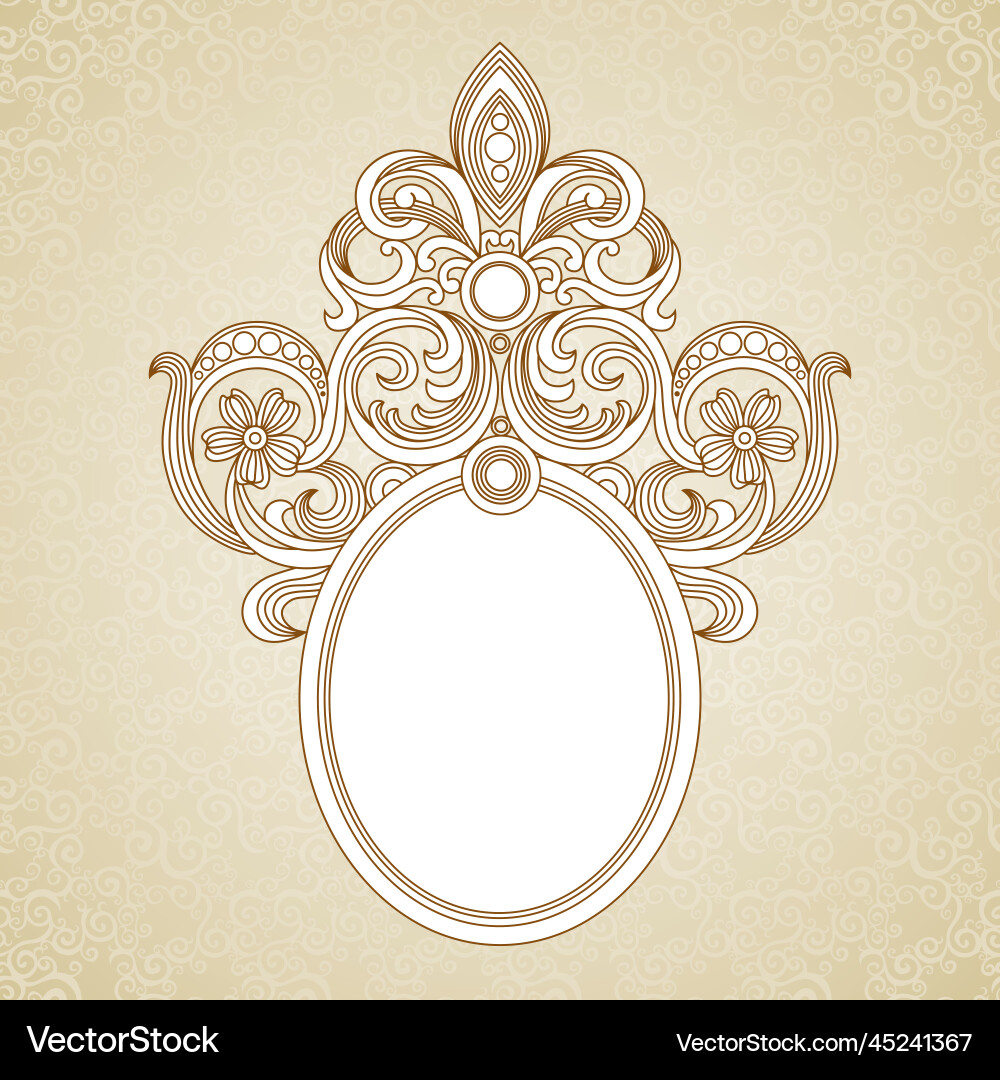 Vintage ornate frame with place for your text Vector Image