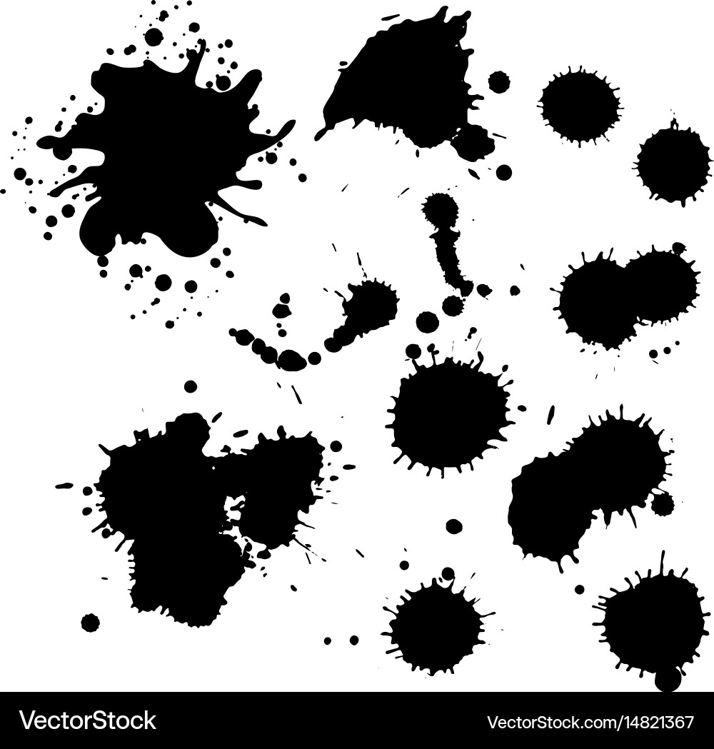 Watercolor transparent stain set ink Royalty Free Vector